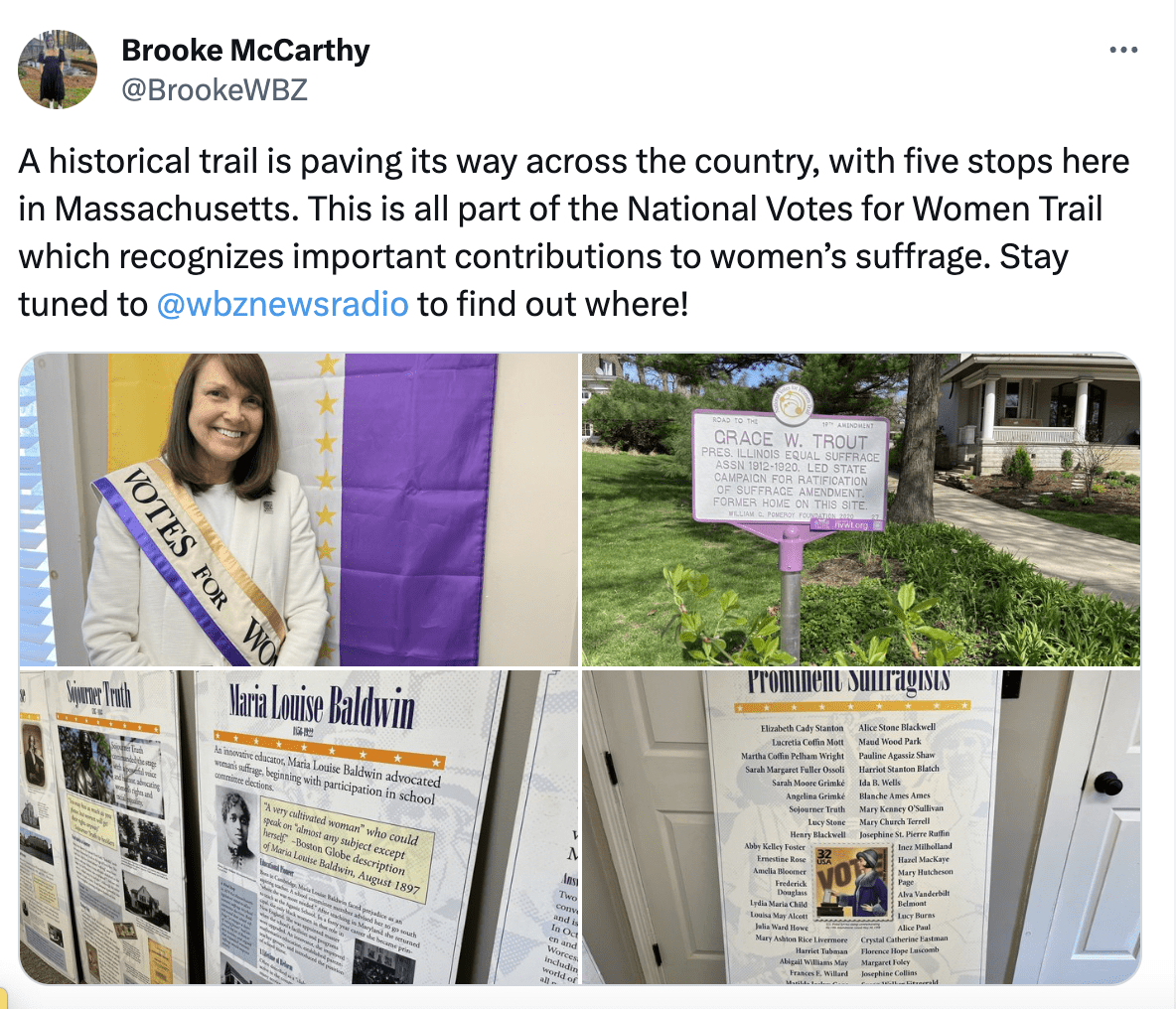 WBZ NewsRadio: New Historical Markers Honoring Women’s Suffrage History ...